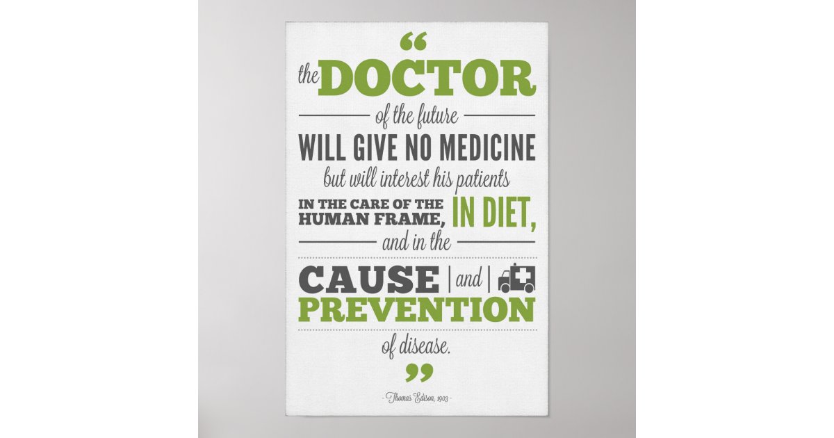 Chiropractic poster - Edison Doctor of the Future | Zazzle