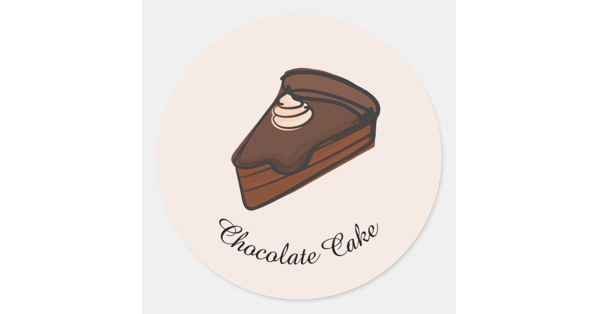 Chocolate Cake Classic Round Sticker | Zazzle