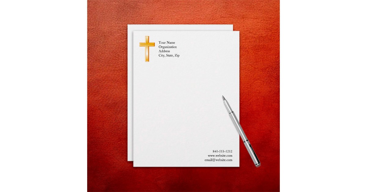 Christian Cross Letterhead | Zazzle
