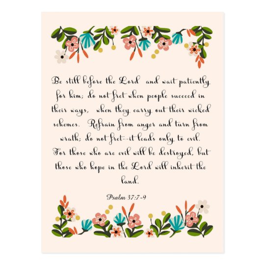 Christian Quote Art Psalm 37 7 9 Postcard Zazzle ca christian-quote-art-psalm-37-7-9-postcard-zazzle-ca