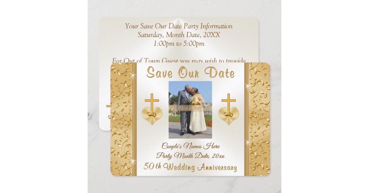 CHRISTIAN SAVE the DATE 50th Wedding Anniversary Invitation | Zazzle