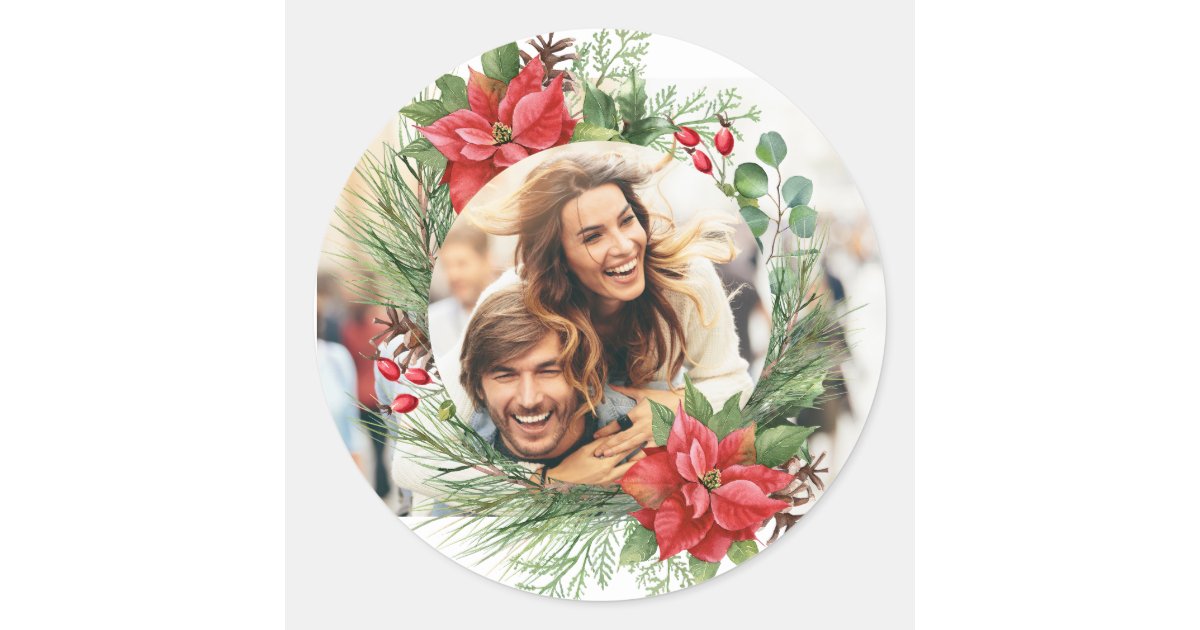 Christmas Create your own Classic Round Sticker | Zazzle