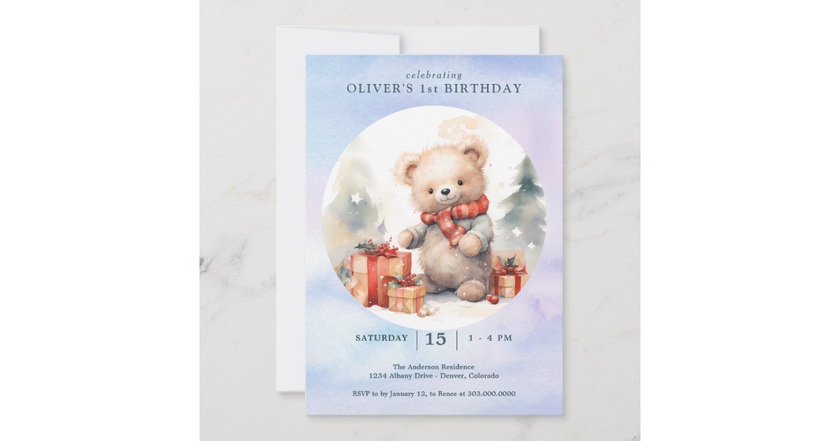 Christmas First Birthday Invitation | Zazzle