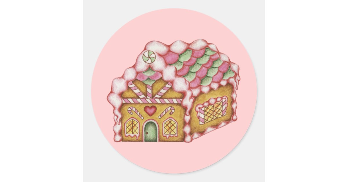Christmas Gingerbread House Sticker | Zazzle