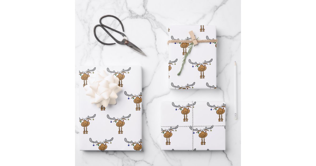 Christmas Moose Wrapping Paper | Zazzle