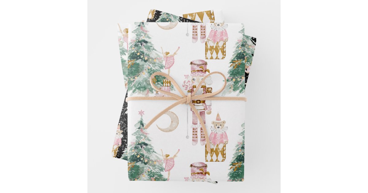 Christmas Nutcracker pink winter wonderland Wrapping Paper Sheet | Zazzle
