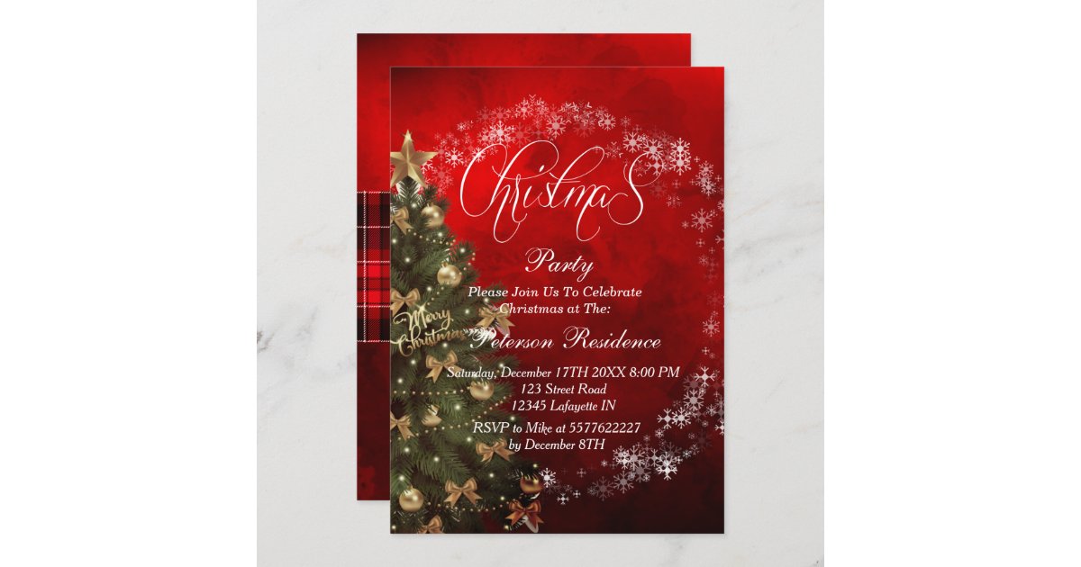 Christmas Tree Party Invitation | Zazzle