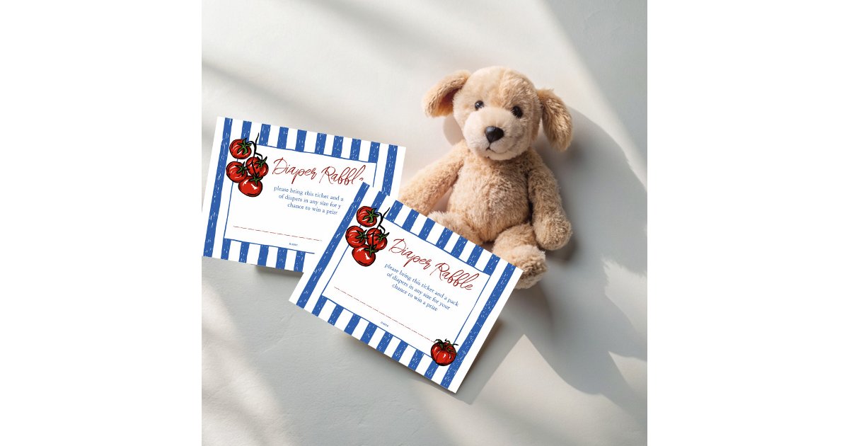 Ciao baby tomato Italian baby shower diaper raffle Enclosure Card | Zazzle