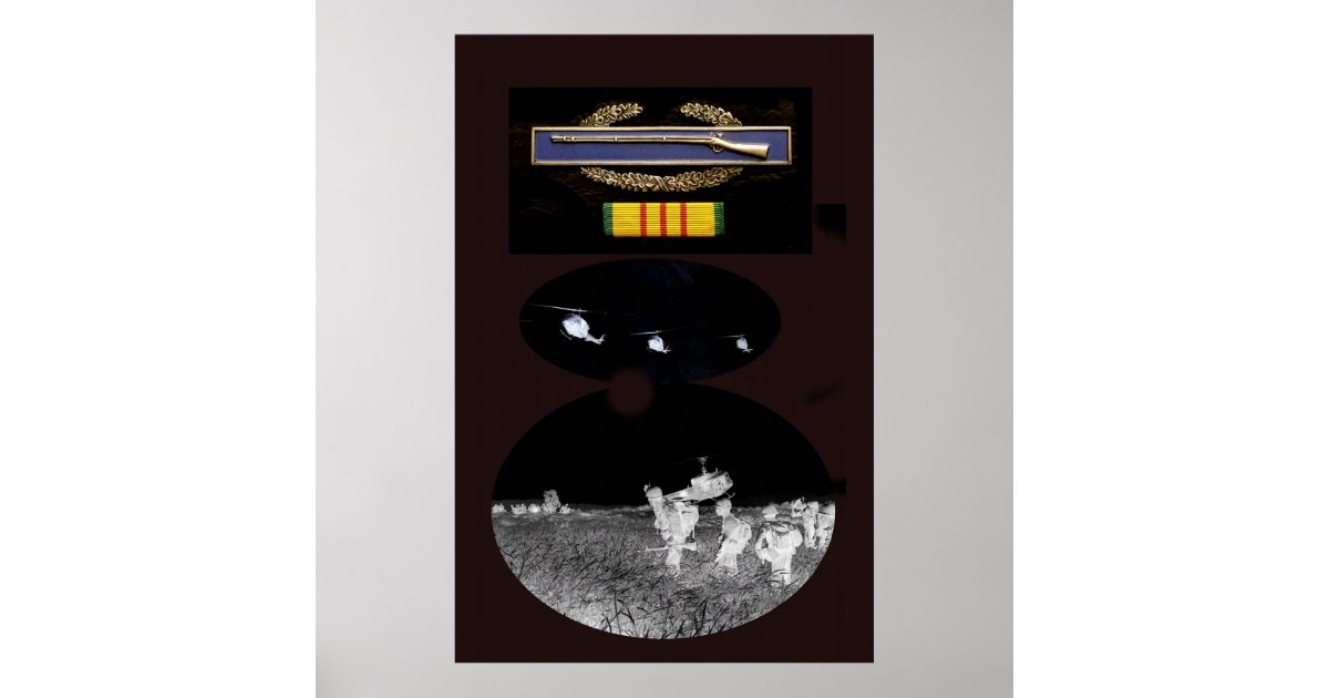 CIB and Vietnam service Ribbon poster | Zazzle