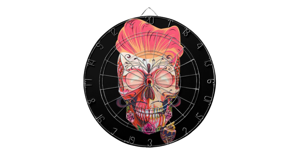 Cible De Fléchettes crâne rose | Zazzle.ca