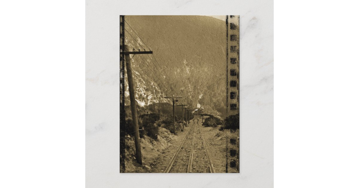 Circa 1910 Sepia Railroad Tracks West Photo Train Postcard | Zazzle