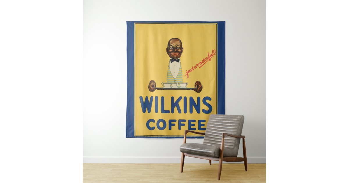 circa 1930 Wilkins Coffee ad print Tapestry | Zazzle