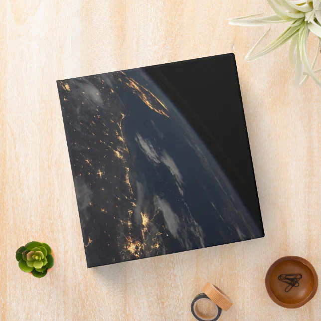 City Lights At Night On Planet Earth Binder | Zazzle