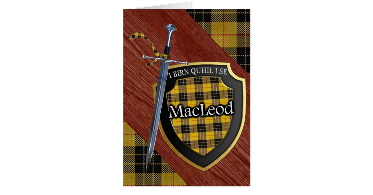 Clan MacLeod Tartan Scottish Shield & Sword | Zazzle