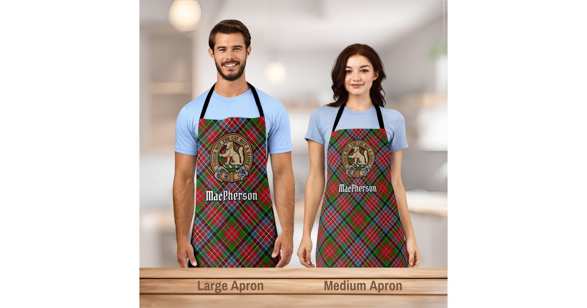 Clan MacPherson Crest over Tartan Apron | Zazzle