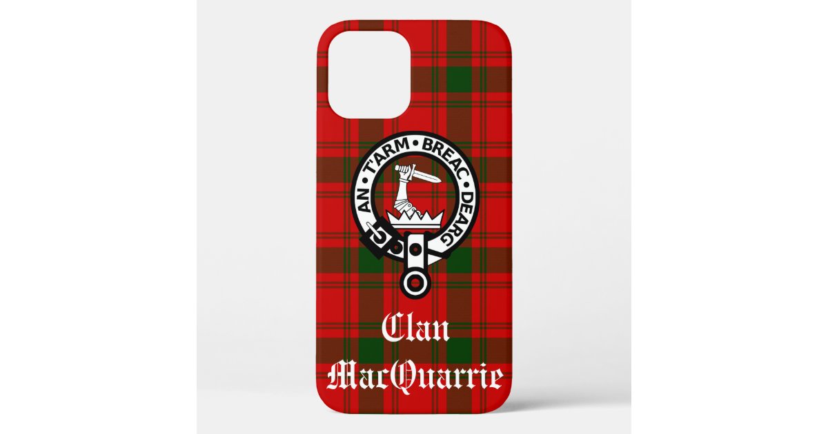 Clan MacQuarrie Tartan and Crest Case-Mate iPhone Case | Zazzle