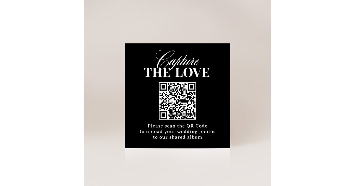 Classic Luxe | QR Code Wedding Capture the Love Enclosure Card | Zazzle