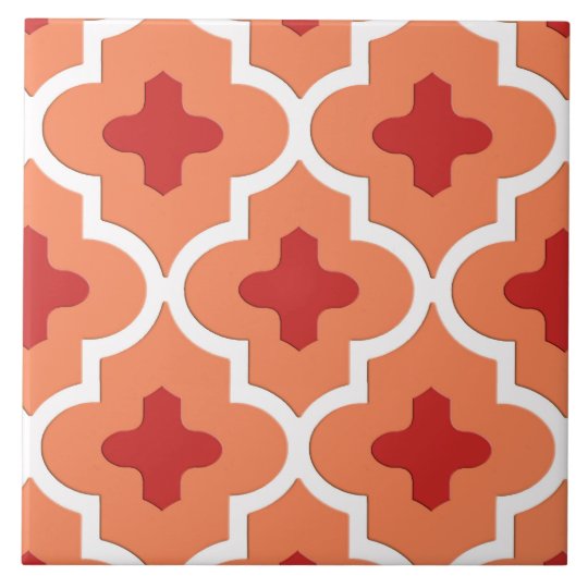 Classic Moroccan Tile, Mandarin Orange Tile | Zazzle.ca