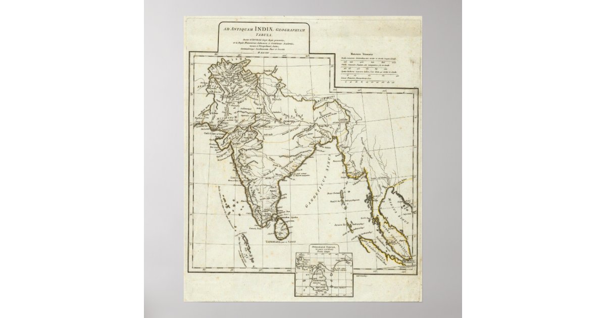 Classic South Asian Map Poster | Zazzle