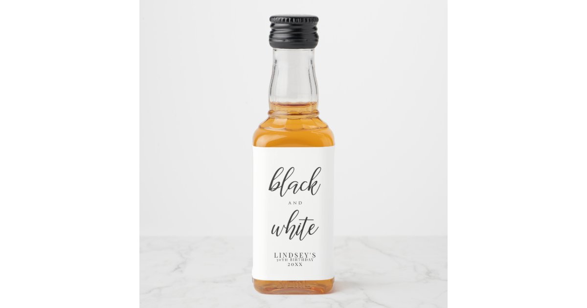 Classy, Black and White Liquor Bottle Label | Zazzle