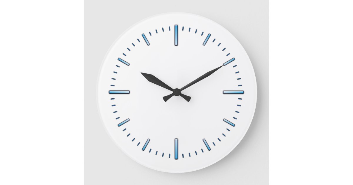 Clean Blue White Numberless Designer Wall Clock | Zazzle
