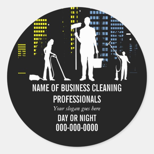 Cleaning Service professional PERSONALIZE Classic Round Sticker | Zazzle.ca