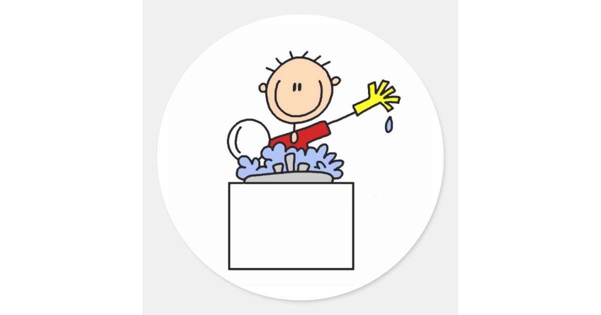 Cleaning The Dishes Sticker | Zazzle