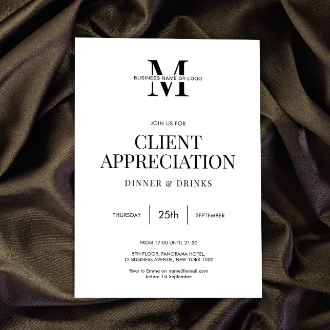 Client Appreciation Day Minimalist Modern Business Invitation | Zazzle