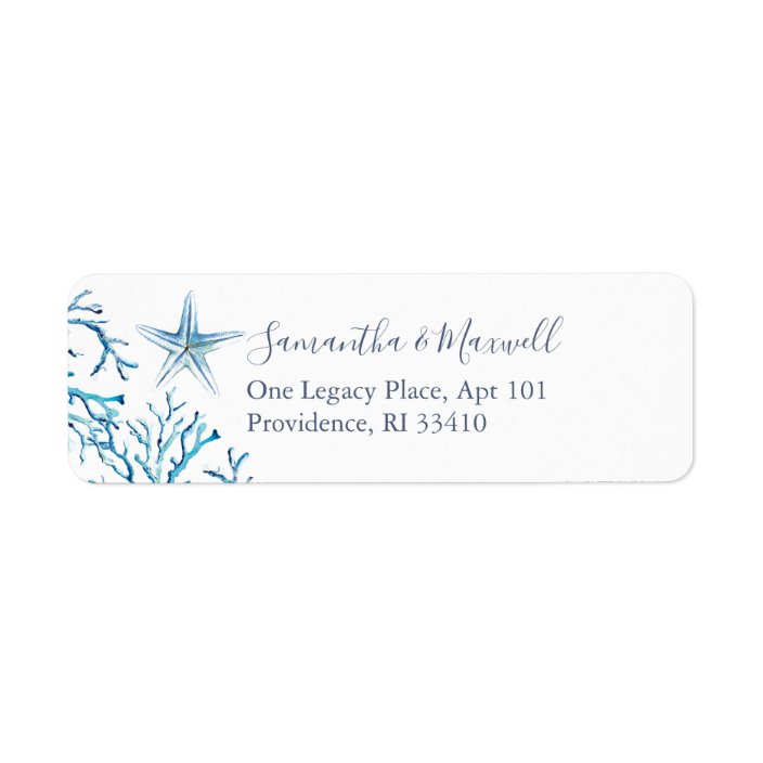 Coastal Watercolor Under the Sea Address Labels | Zazzle.ca