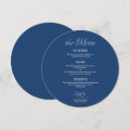 Cobalt Blue Modern Minimalist Circle Wedding Menu | Zazzle