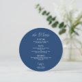 Cobalt Blue Modern Minimalist Circle Wedding Menu | Zazzle