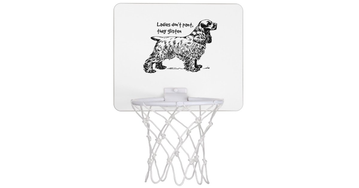Cocker Spaniel Ladies Glisten Funny Pet Joke Mini Basketball Hoop | Zazzle