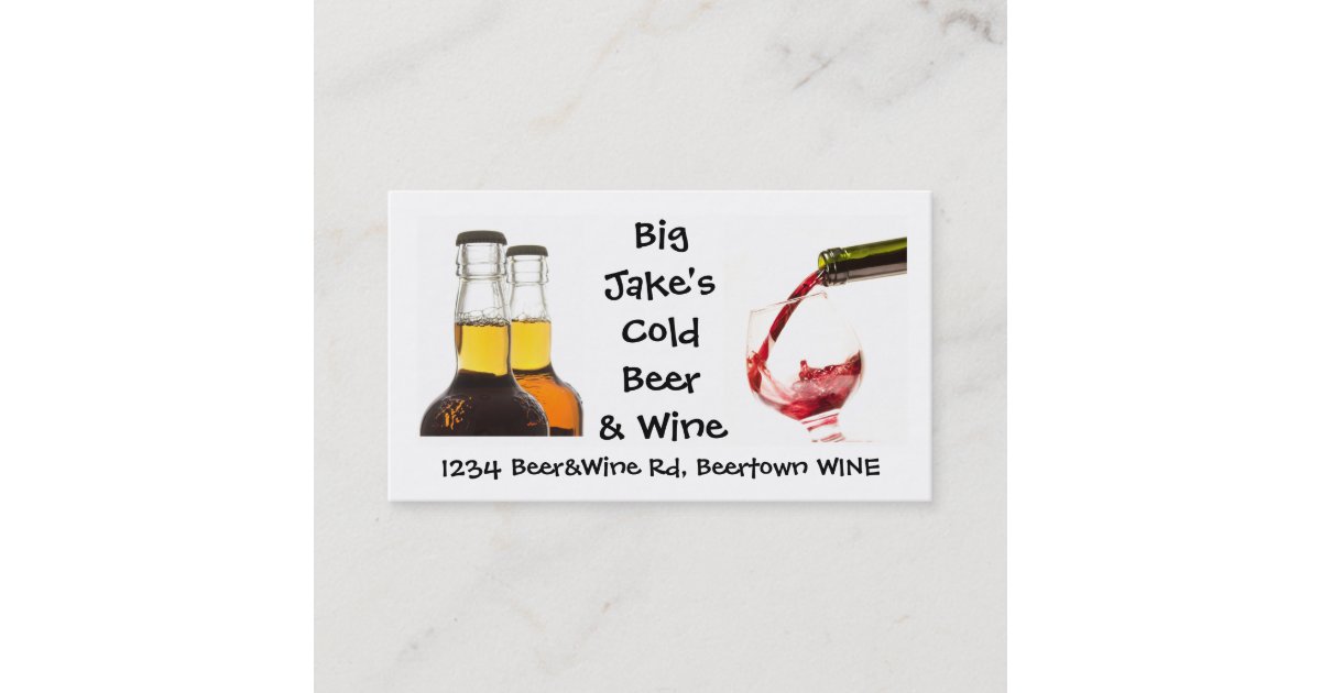 Cold Beer and Wine Liquor Store Business Card | Zazzle