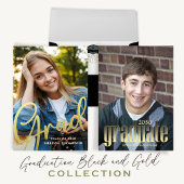 Graduate Grad Gold Calligraphy Script Modern Wrapping Paper Sheet | Zazzle