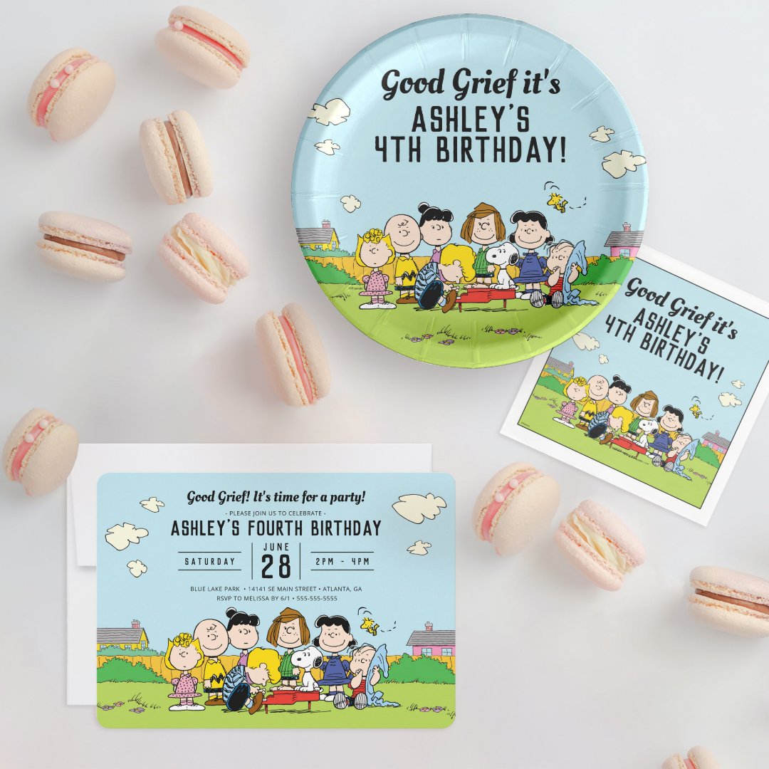 Peanuts | Charlie Brown and Gang Birthday Invitation | Zazzle