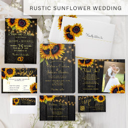 Budget sunflower rustic country wedding invitation flyer | Zazzle