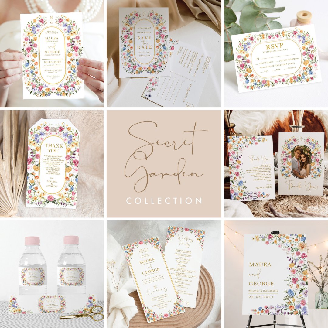 Classy Spring Wildflower Meadow Garden Wedding Invitation | Zazzle