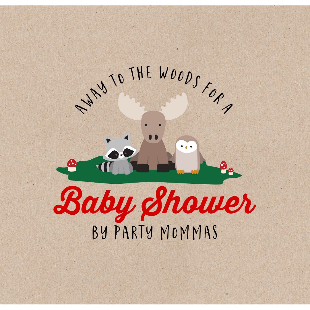 Woodland Lumberjack Baby Shower Animals Red Plaid Classic Round Sticker ...