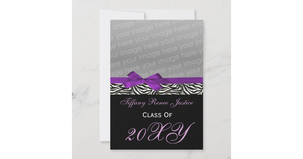 collier violet Graduation photo Invitation | Zazzle.ca