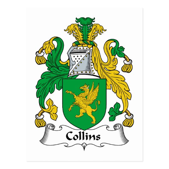 Collins Family Crest Postcard | Zazzle.ca