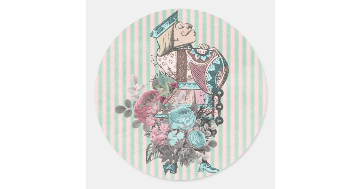 Colorized Vintage Wonderland Knave Classic Round Sticker | Zazzle