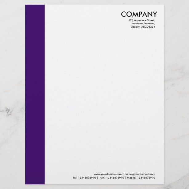 Deep Purple Letterhead | Zazzle CA
