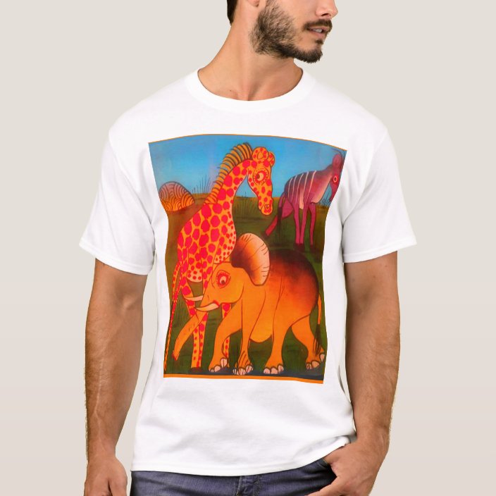 Colourful African wild animal safari colours T-Shirt | Zazzle.ca
