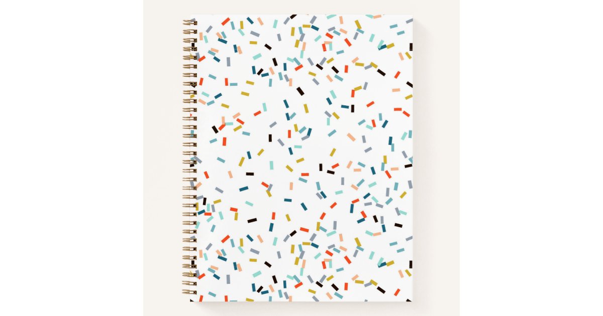 Colourful Confetti Fall Pattern Notebook | Zazzle