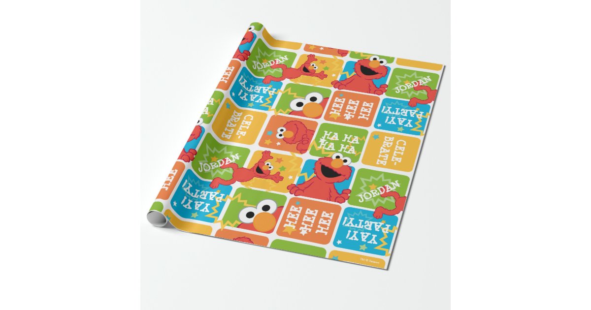 Colourful Elmo Grid Pattern Wrapping Paper | Zazzle