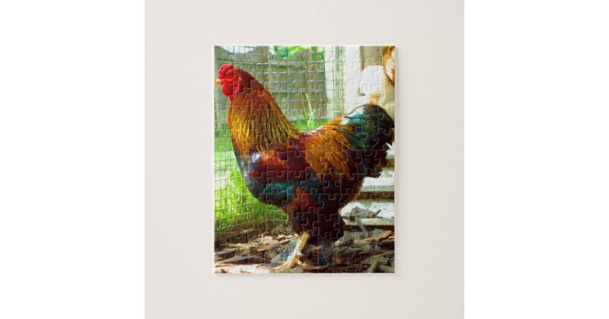 Colourful Rooster Jigsaw Puzzle | Zazzle