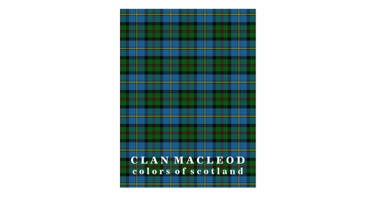 Colours of Scotland Clan MacLeod Tartan Postcard | Zazzle.ca