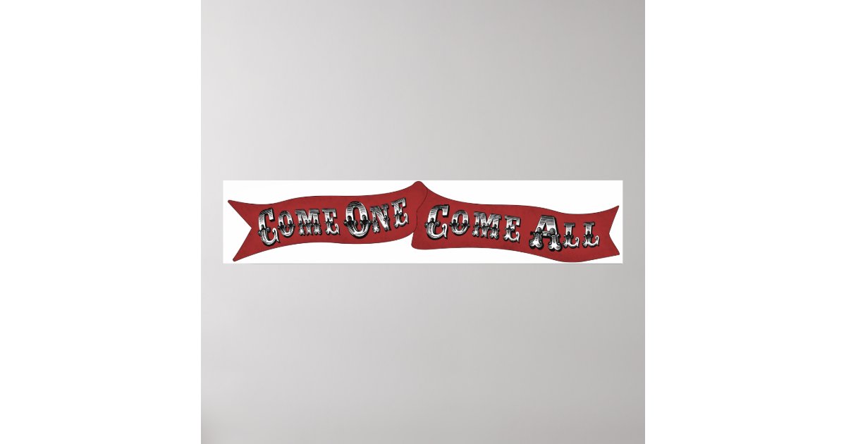 "Come One, Come All" Circus Carnival Banner Sign | Zazzle