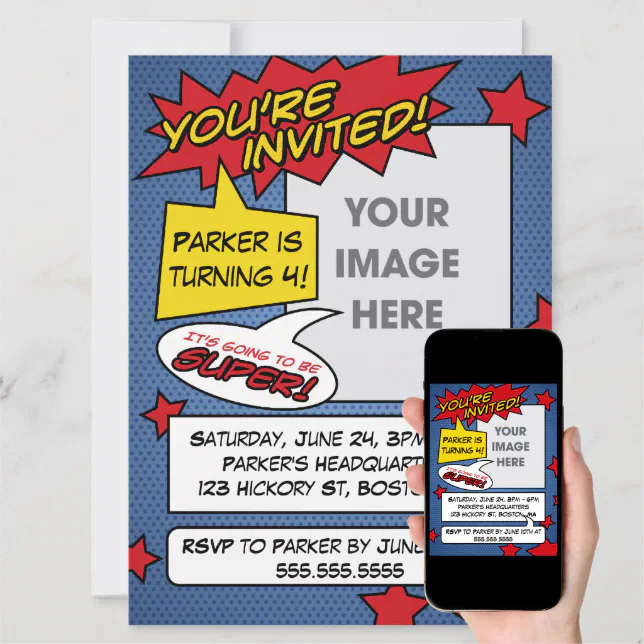 Comic Book Birthday Invitation | Zazzle