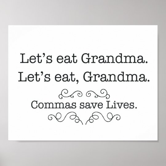 Commas Save Lives Poster | Zazzle.ca